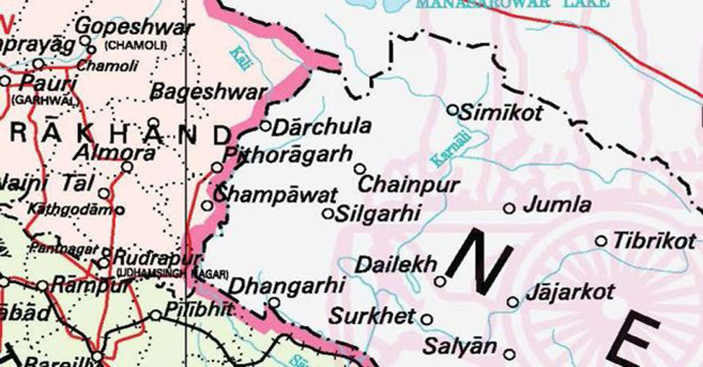 भारतद्वारा दोस्रोपटक काली नदी शब्द मेटेर पहिलेकै नक्सा सार्वजनिक « Dainiki